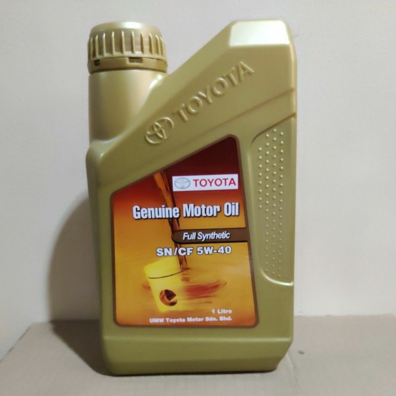 Toyota Motor Oil (1 Liter) SAE 5w40 Fully Synthetic - Sn/Cf. | Shopee ...