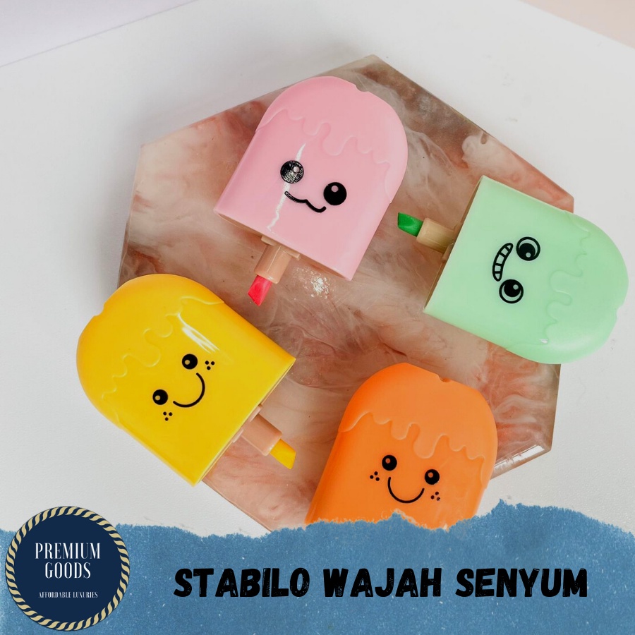 Highlighter STABILO Shape ICE CREAM MOTIF STABILO EMOJI Contents 4 PCS ...