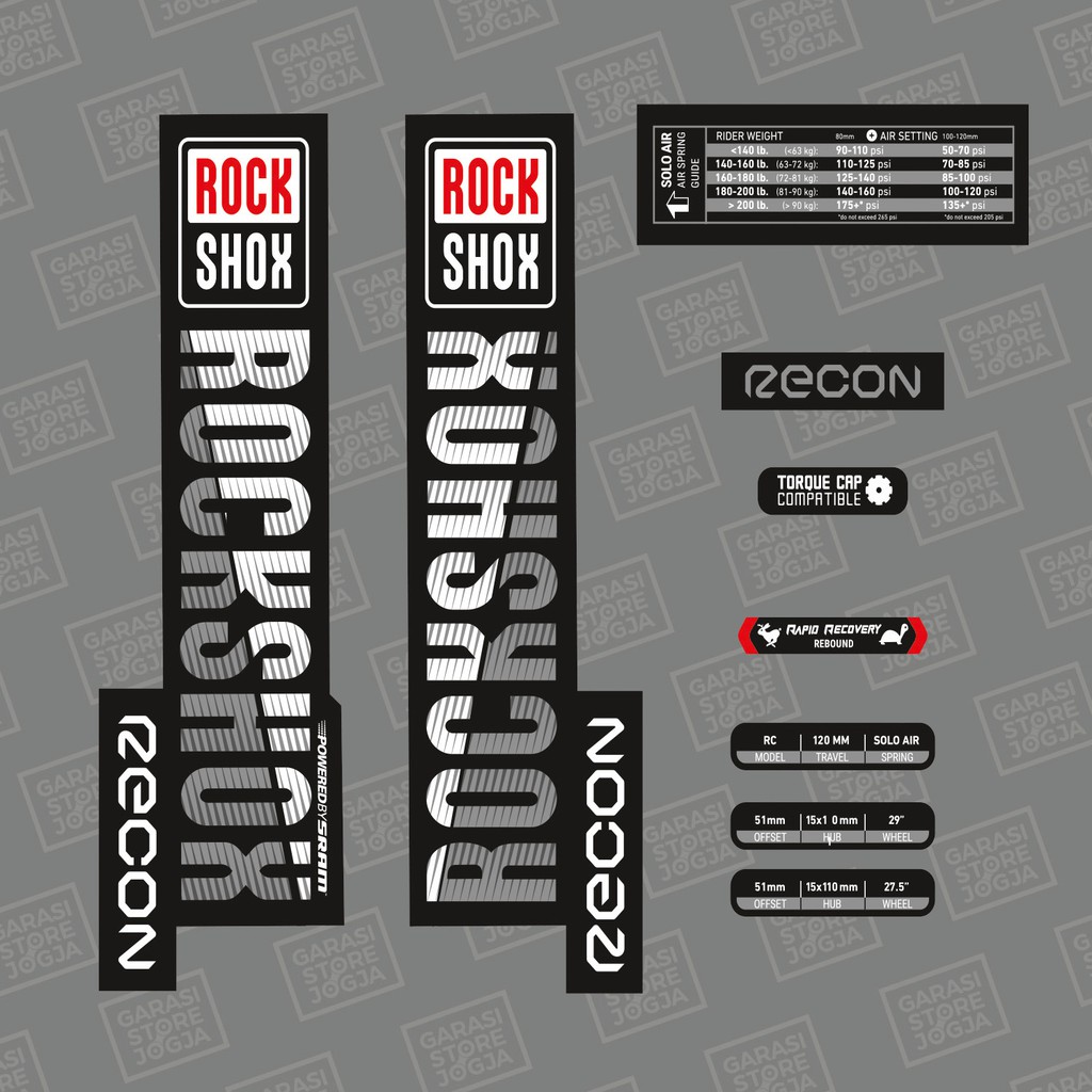 2018 Fork Rockshox Recon Sticker Decal | Shopee Philippines