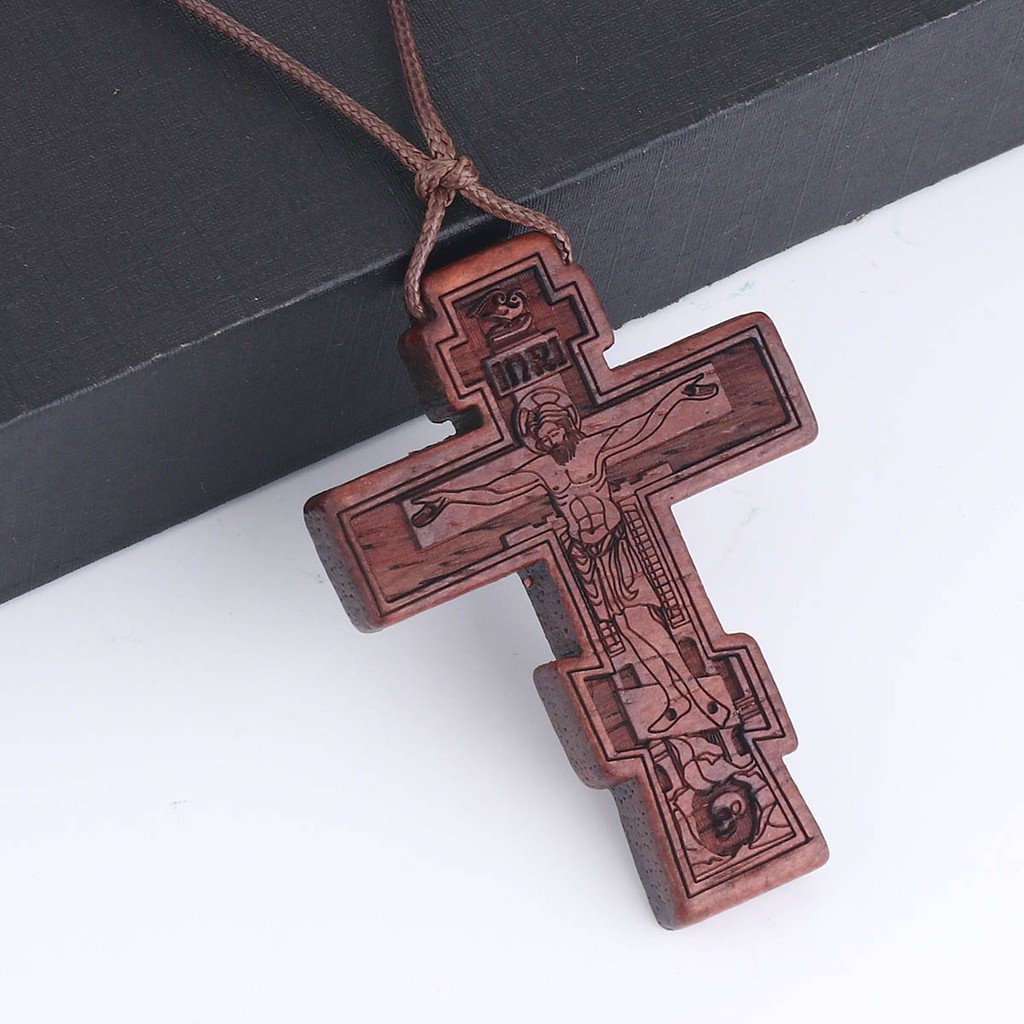 Religious Orthodox Red/Black Color Wooden INRI Crucifix Jesus Cross ...
