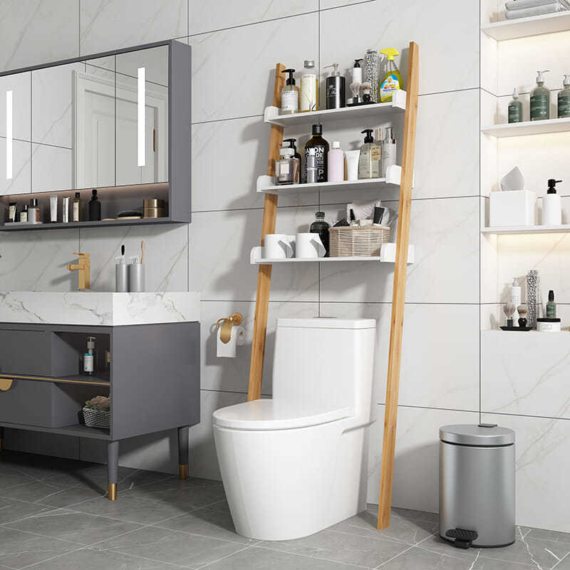 3 Tiers Toilet Rack Washing Machine Rack Space Saver Organizer / solid ...