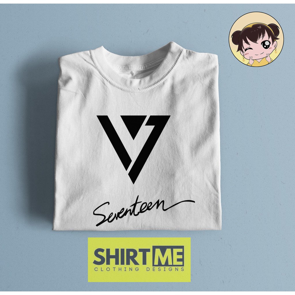 Seventeen KPOP Group Logo Shirt | White Subli Tees (Cotton Spandex ...