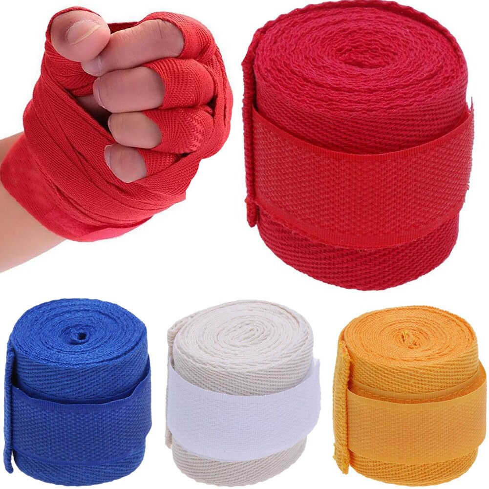 2PCS/Roll Cotton 2.5M Boxing Sports Strap Boxing Bandage MMA Hand ...