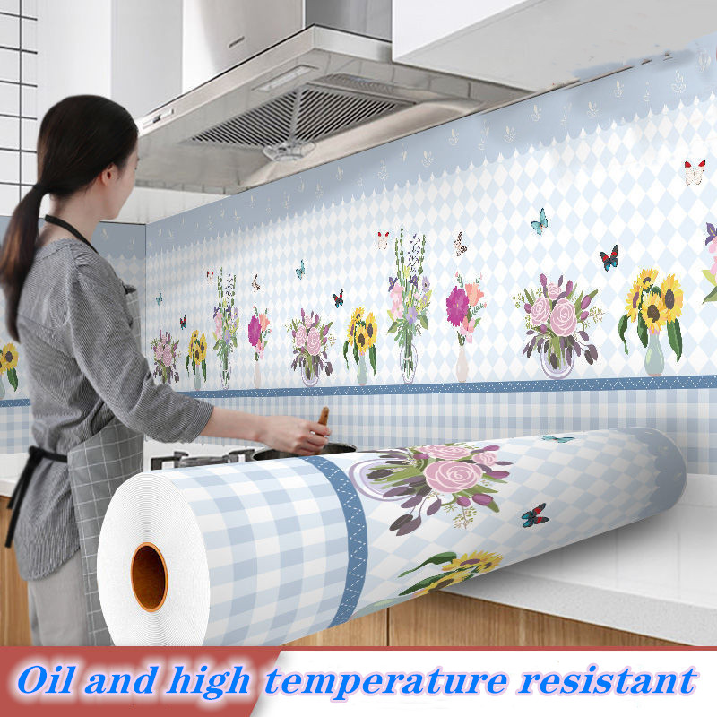 60*200CM Thick PVC Kitchen Sticker Waterproof Stove Pumping Tile ...