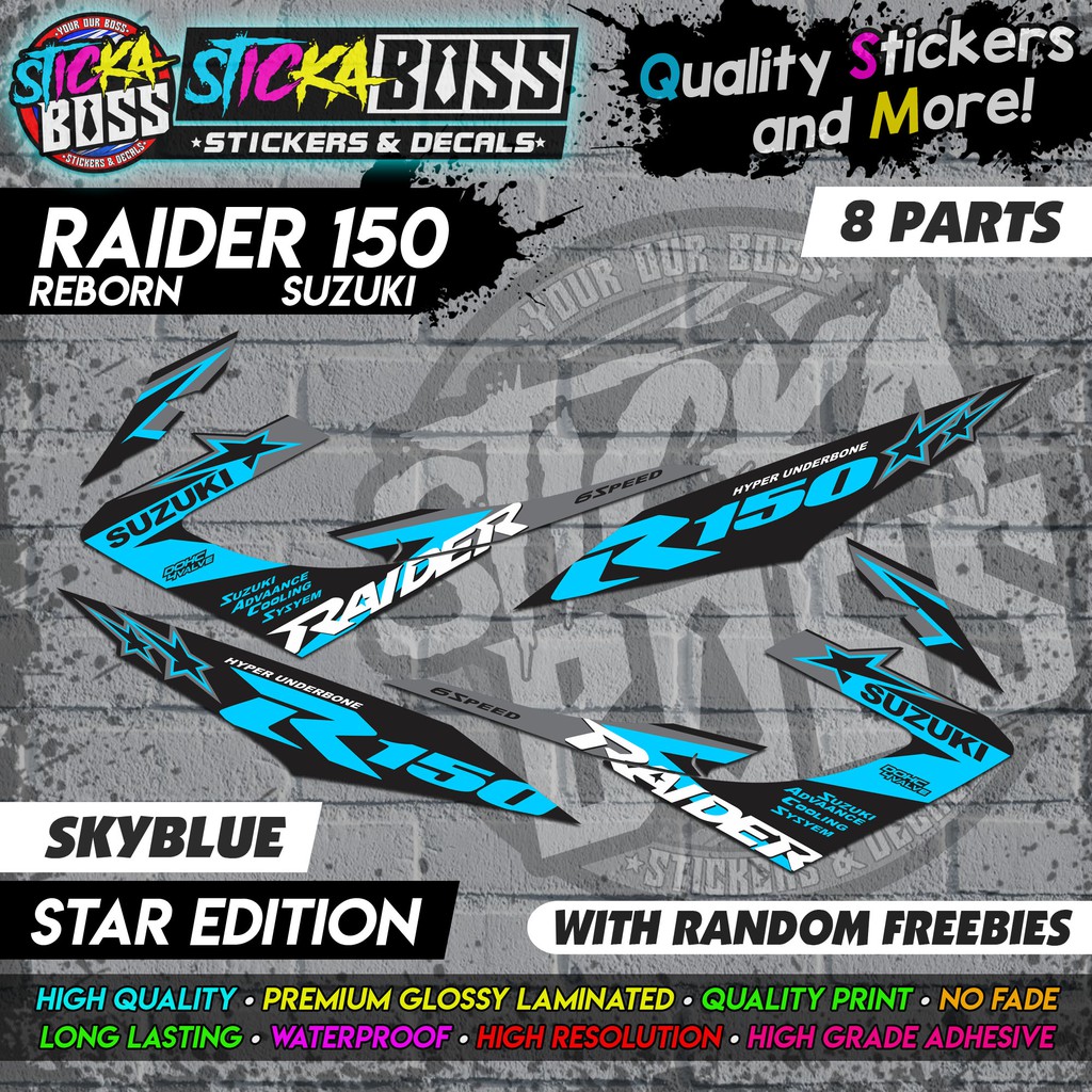 STICKER DECALS for RAIDER 150 REBORN CARB [SKYBLUE] (RCCSTED) By ...