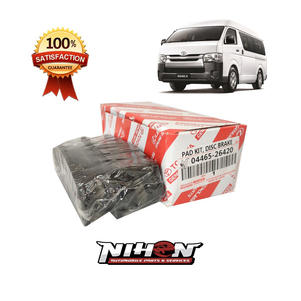 TOYOTA Genuine Brake Pads for Toyota Hiace Commuter- GL Grandia - LXV- Super Grandia 2005-2018 ...