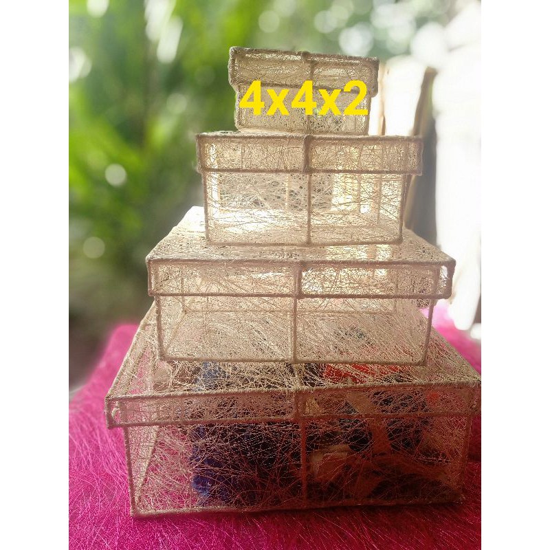 Square Abaca Box 4x4x2 inches for all occasions | Shopee Philippines