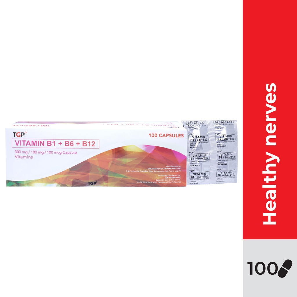 1 BOX TGP Vitamin B1 + B6 + B12 300mg/100mg/100mcg 100 capsules Vitamin ...