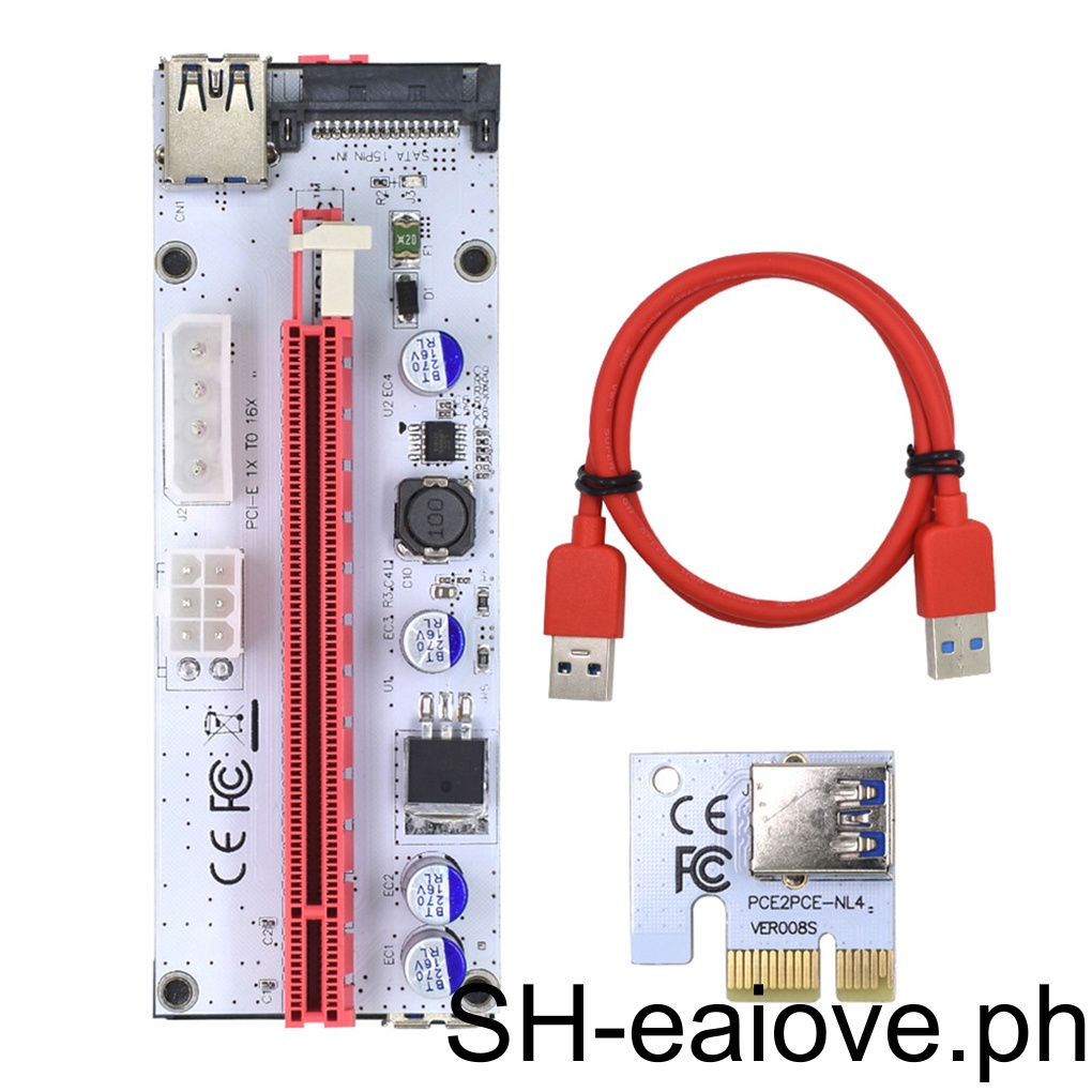 [eai][eai]USB 3 0 PCI-E Riser Board 6-pin Interface 1x to 16x Adapter ...