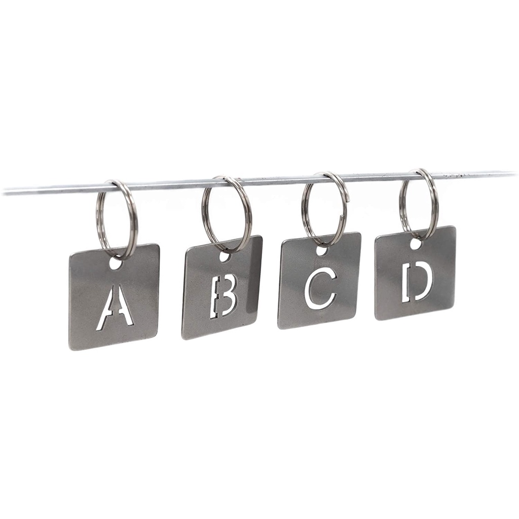 304 Stainless Steel Square Letter Plate, 25mm x 25mm Hollowed Letter ID ...