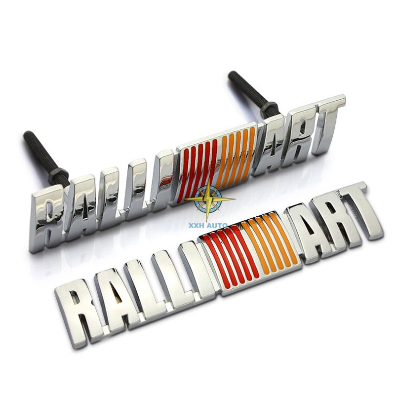 2X Metal RALLIART Front Rear Emblems Stickers For Mitsubishi | Shopee ...