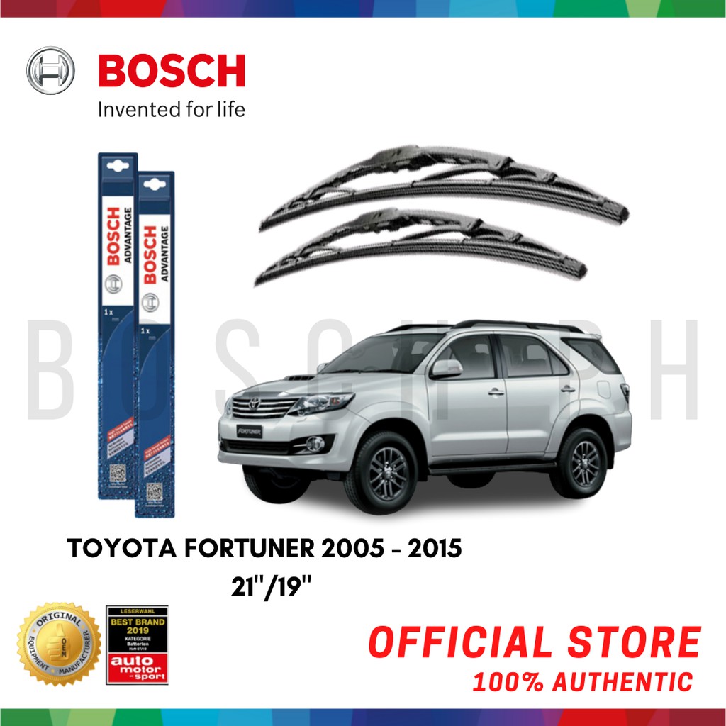 Bosch ADVANTAGE Wiper Blade set for Toyota FORTUNER 2005-2015 (21/ 19 ) | Shopee Philippines