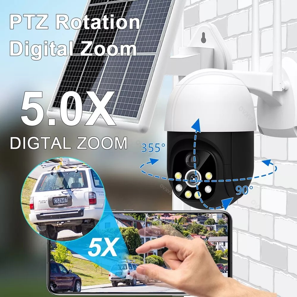 V380 P5 1080 Solar Power CCTV Waterproof IP65 Wireless 4G Outdoor ...