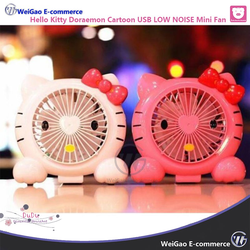 Mini Fan Silent Bedroom Office Desk Fan Cute Desktop Fan Hello Kitty ...