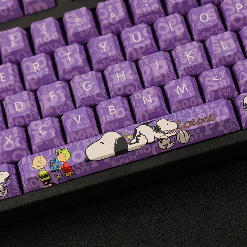 Snoopy Keycaps Cherry Profile Purple Anime PBT Dye Sub Mechanical ...