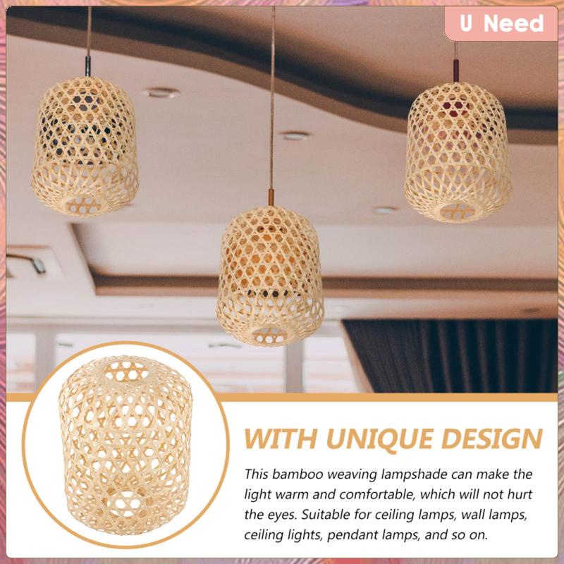 [wishshopeeyas] Pendant Light Shade/ Vintage Weave Lantern Cover Rattan ...