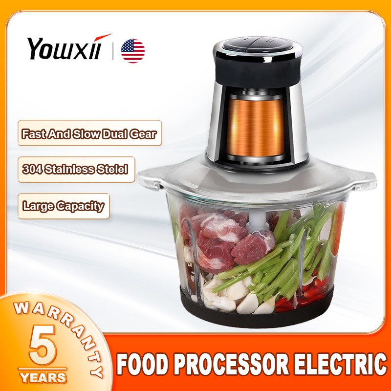 Yowxii 3L/4L Meat Grinder Electric Food Processor Large Capacity ...