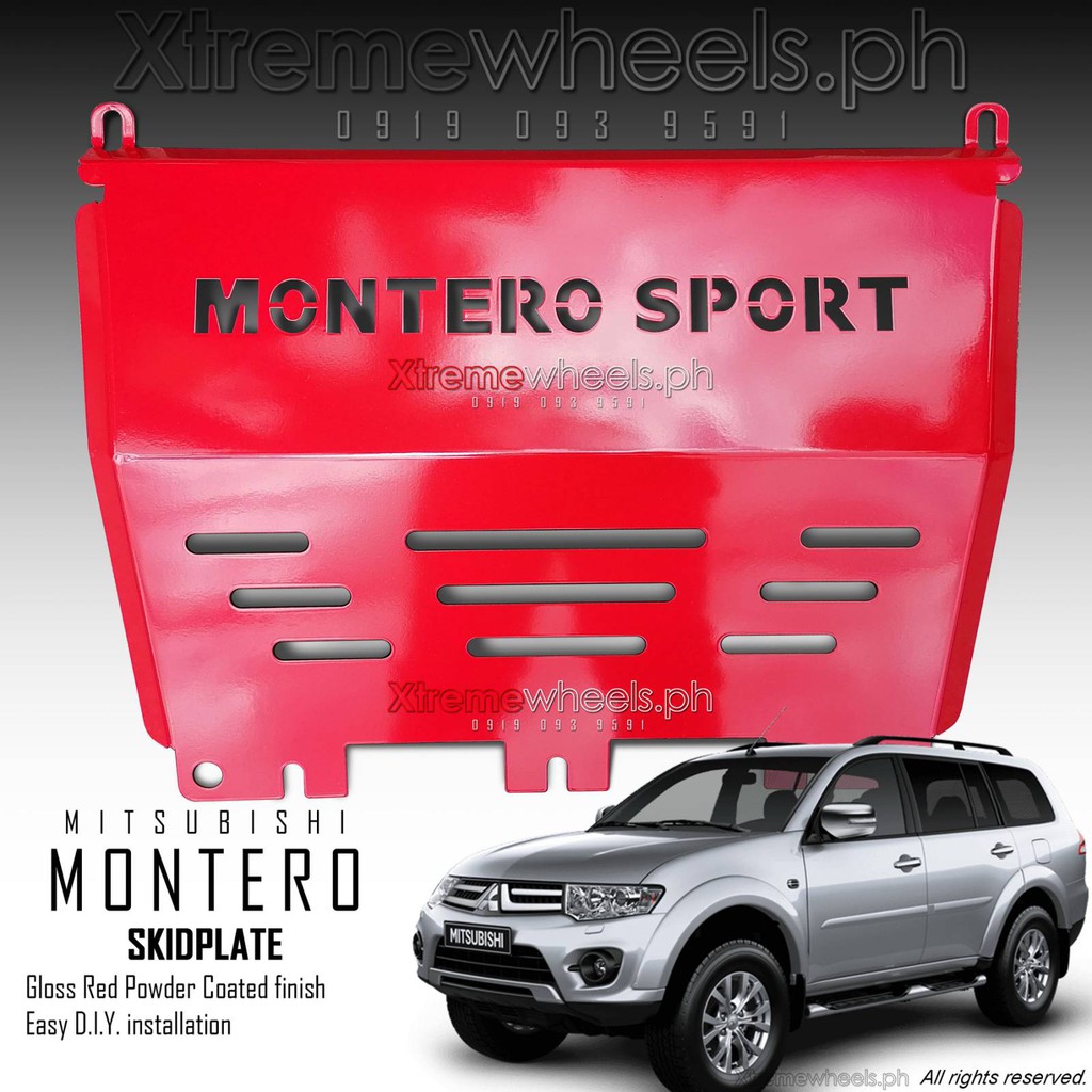 Montero Sport 2008-2015 Red Skid Plate With Montero sport Logo ...