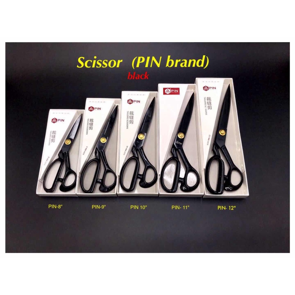 PIN Brand Black Edition Tailoring Scissors Heavy Duty Forged Steel stay ...
