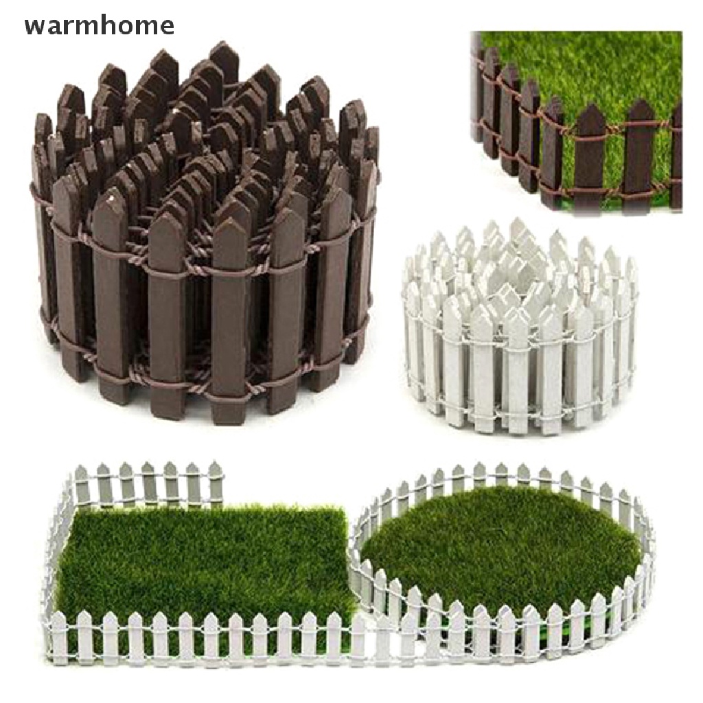 WHPH 100*5cm Miniature Small Wood Fence DIY Fairy Garden Micro ...