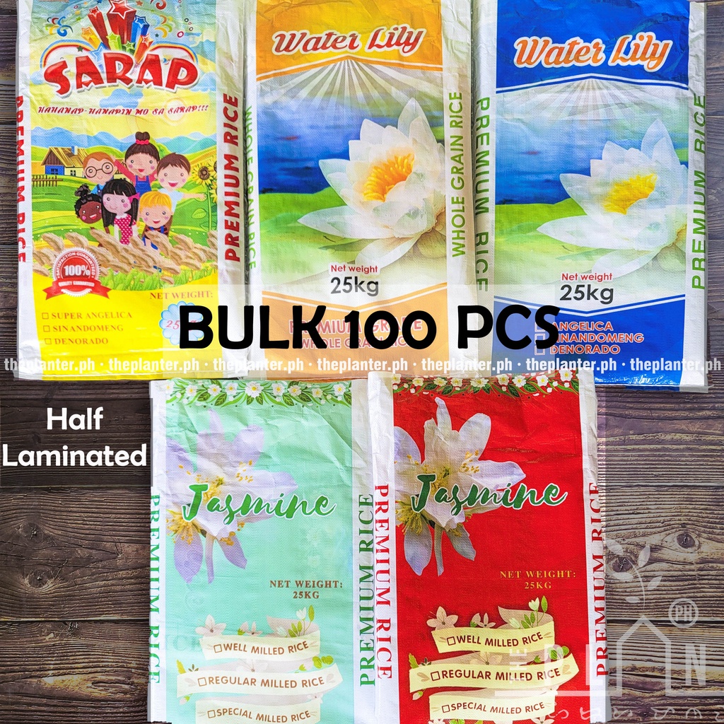 BULK 100pcs ( HALF/SINGLE ) LAMINATED SACK (25kg) for RICE BRAND NEW theplanter.ph | Shopee ...