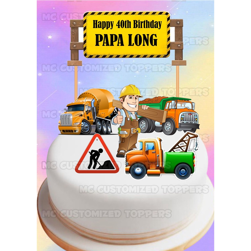 Construction theme cake topper | Shopee Philippines