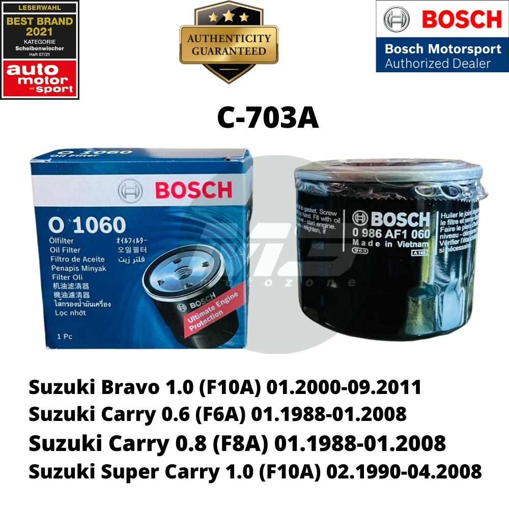 BOSCH Oil Filter C-703A (O-1060) for Suzuki (see details) | Shopee ...