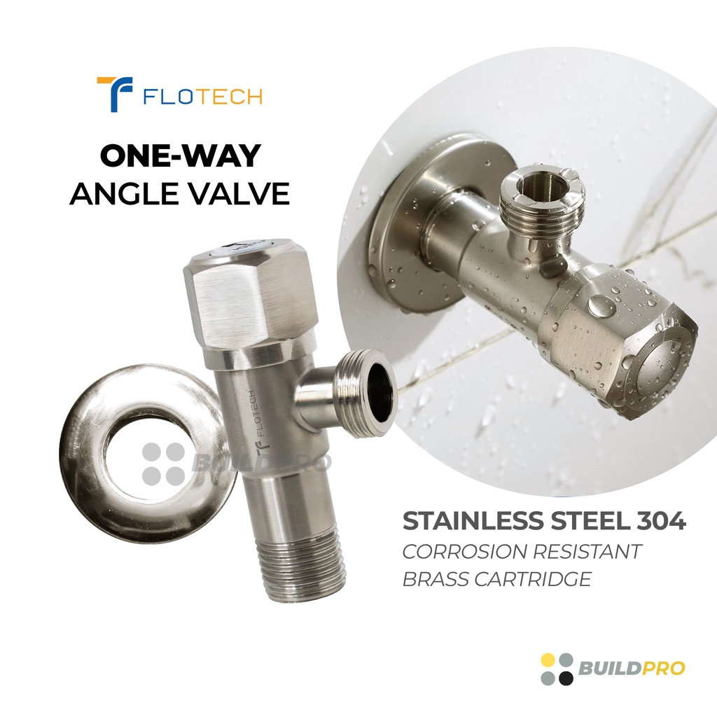 Flotech Stainless 304 Angle Valve 1/2"- (One way/Two way) | Shopee ...