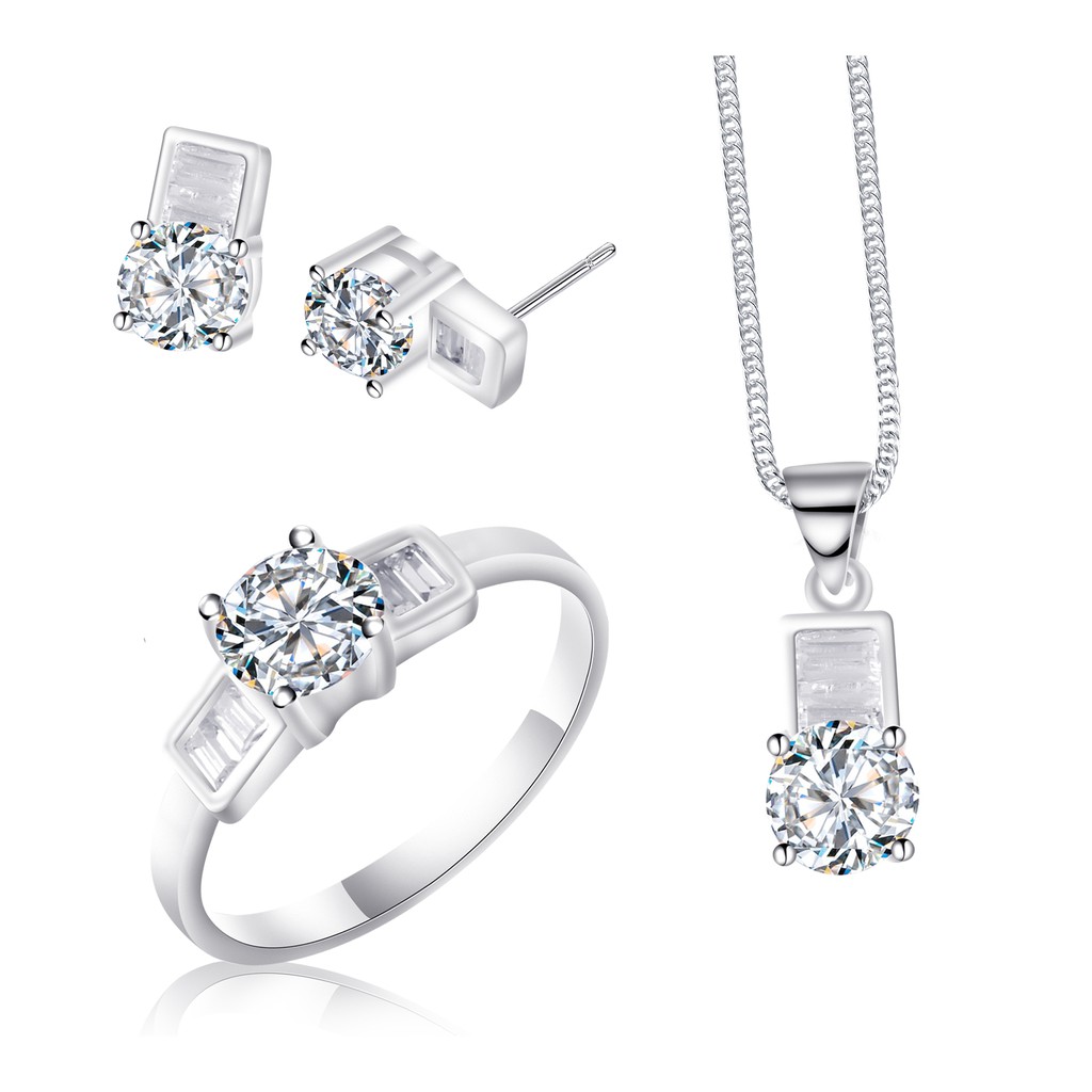 Morning Star Top Silver Orignals Italy 925 Jewelry Set SMS047 | Shopee ...