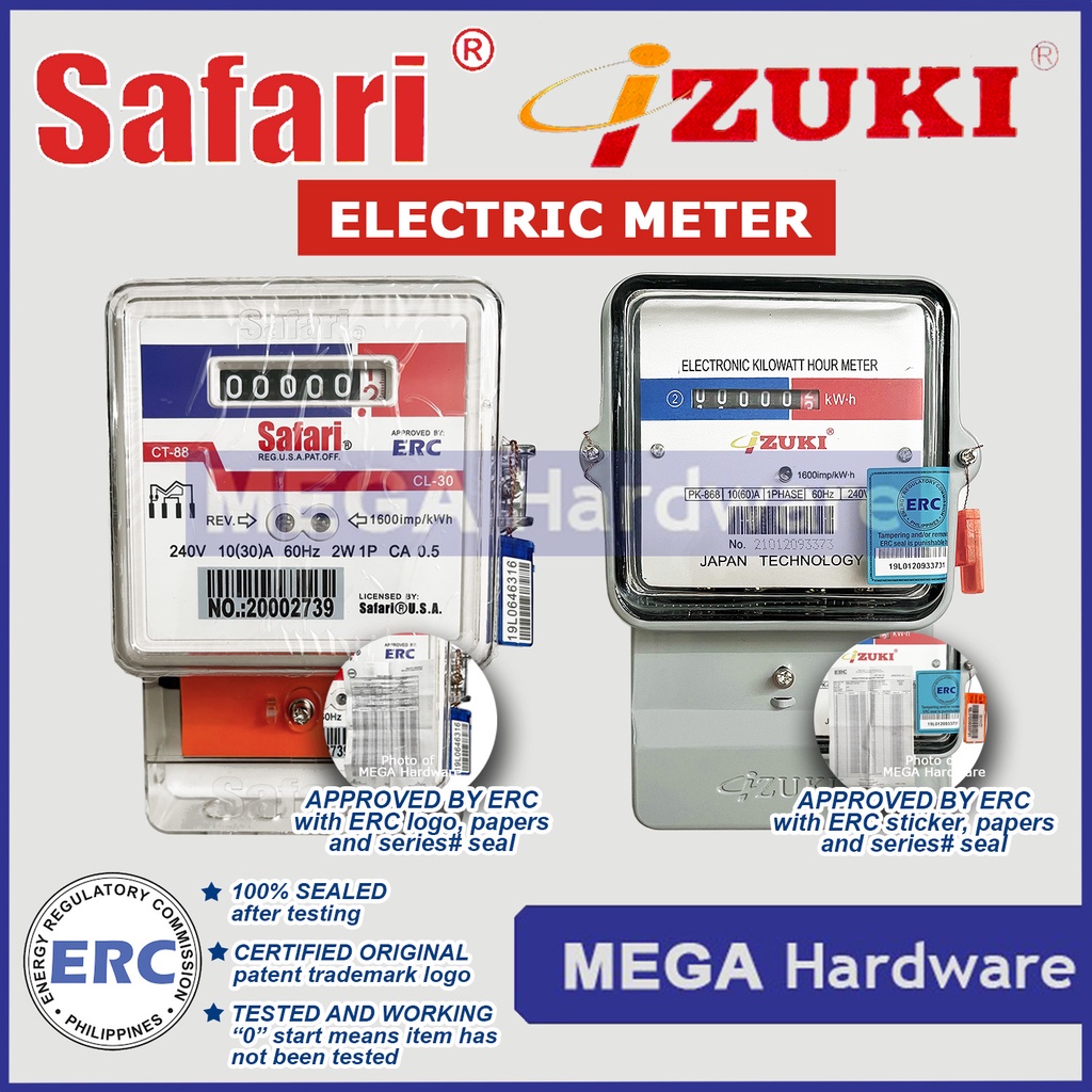 ORIGINAL Electrical Meter or Submeter Sealed and Tested w/ ERC ...