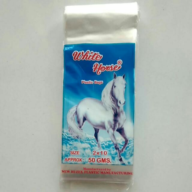 White horse 2x10 inches plastic bags (1 pack) | Shopee Philippines