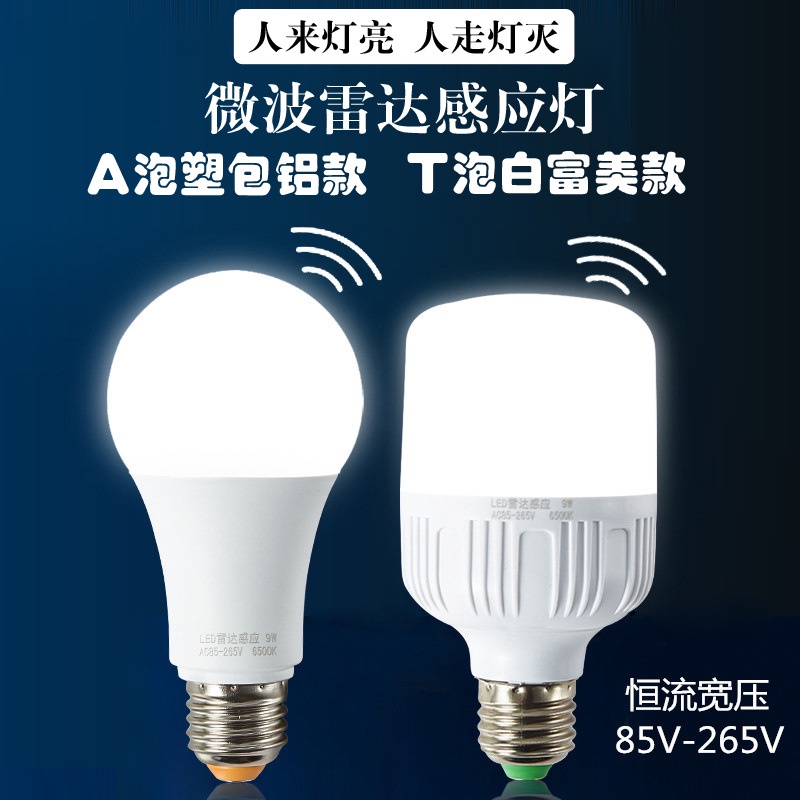 [110V-220V Voltage Universal] LED Microwave Radar Sensor Bulb ...