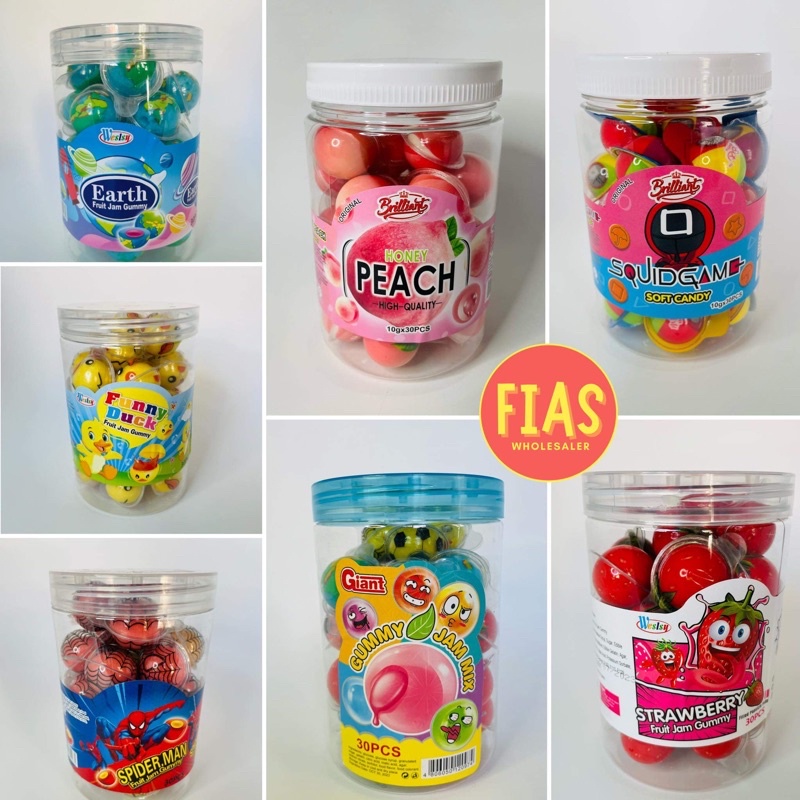 30 Pieces Gummy Balls with Jam / Wholesale Paninda / Wholesale Candy ...
