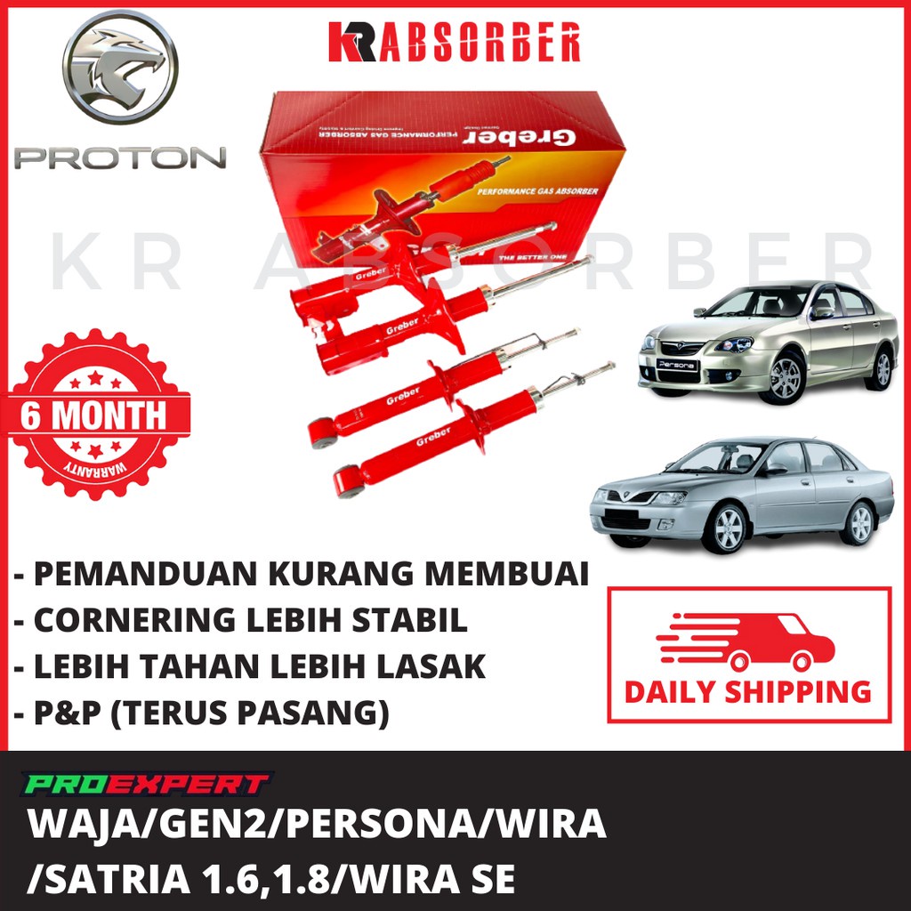 Daily Ship Waja,Gen2,Persona,Wira 1.6,1.8,Absorber Greber-Heavy Duty ...