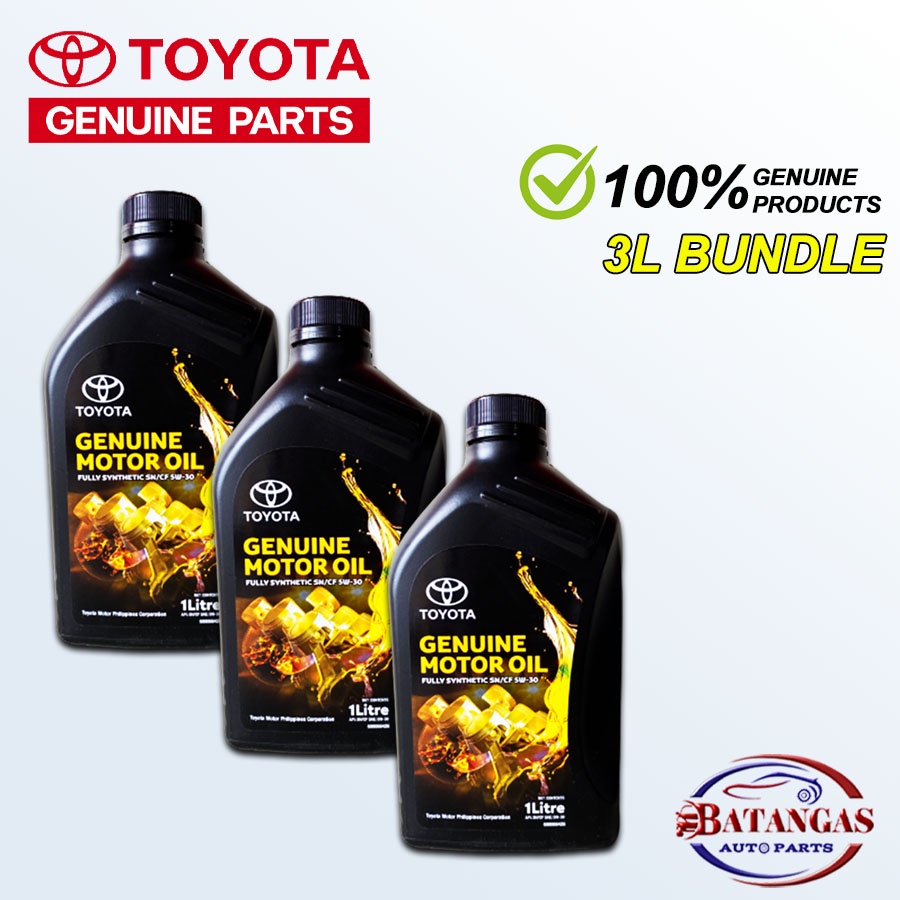 TOYOTA Genuine Motor Oil Fully Synthetic SAE 5W-30 3LITERS BUNDLE 08880-83860 | Shopee Philippines