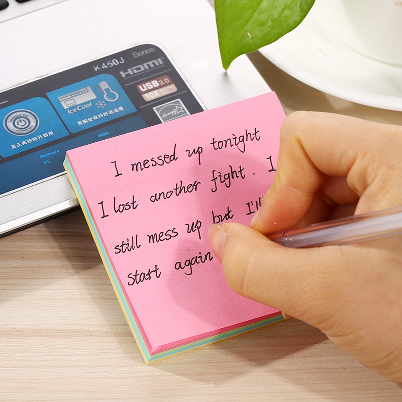 100Sheets Sticky Notes Pastel Color 2"/3"/4" Multicolor Note Paper ...