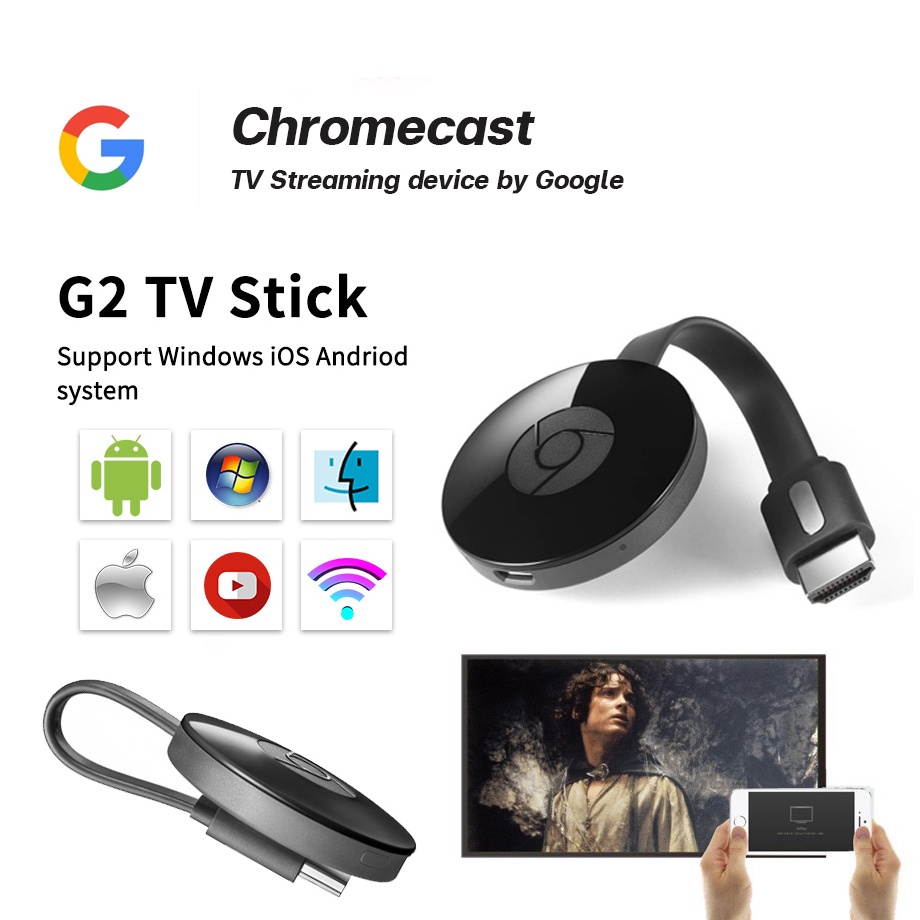 Google G2 Chromecast TV Streaming Wireless Miracast HDMI Dongle Display ...