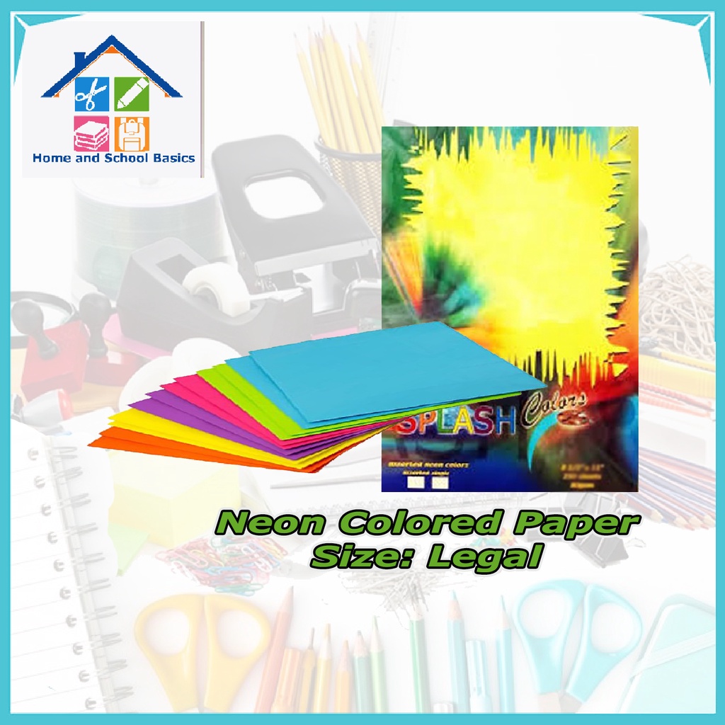Neon Colored Paper (Legal)- Assorted Colors - Sold by 10's or 20's ...