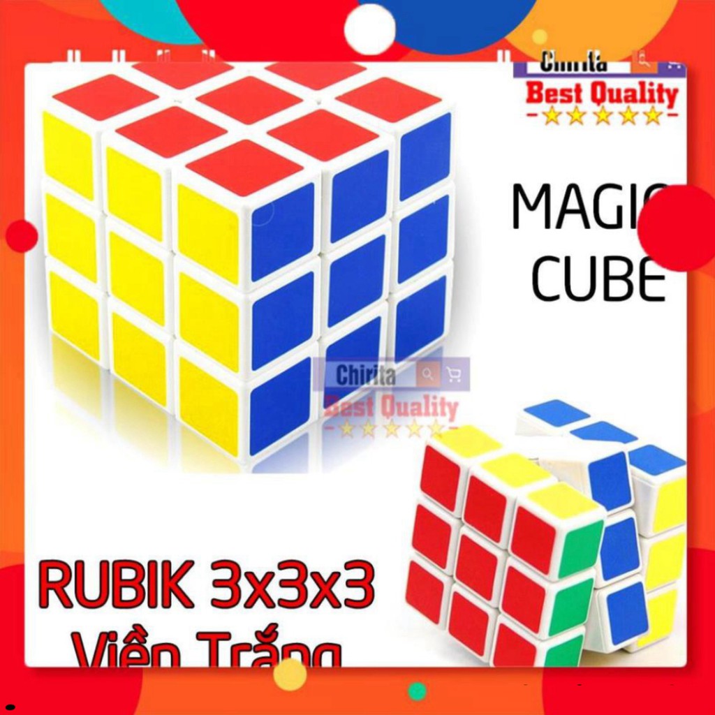 Rubik 3x3x3 Magic Cube Premium White Border - Rubik 3x3 Professional ...