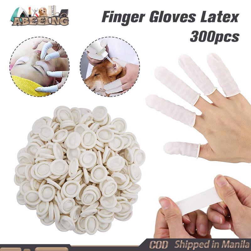 300Pcs Disposable Finger Gloves Latex 200g Fingertips Protective Finger ...