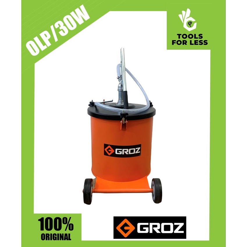 Groz Oil Lube Dispenser 30 Liters Capacity with Wheels Model: OLP/30W ...