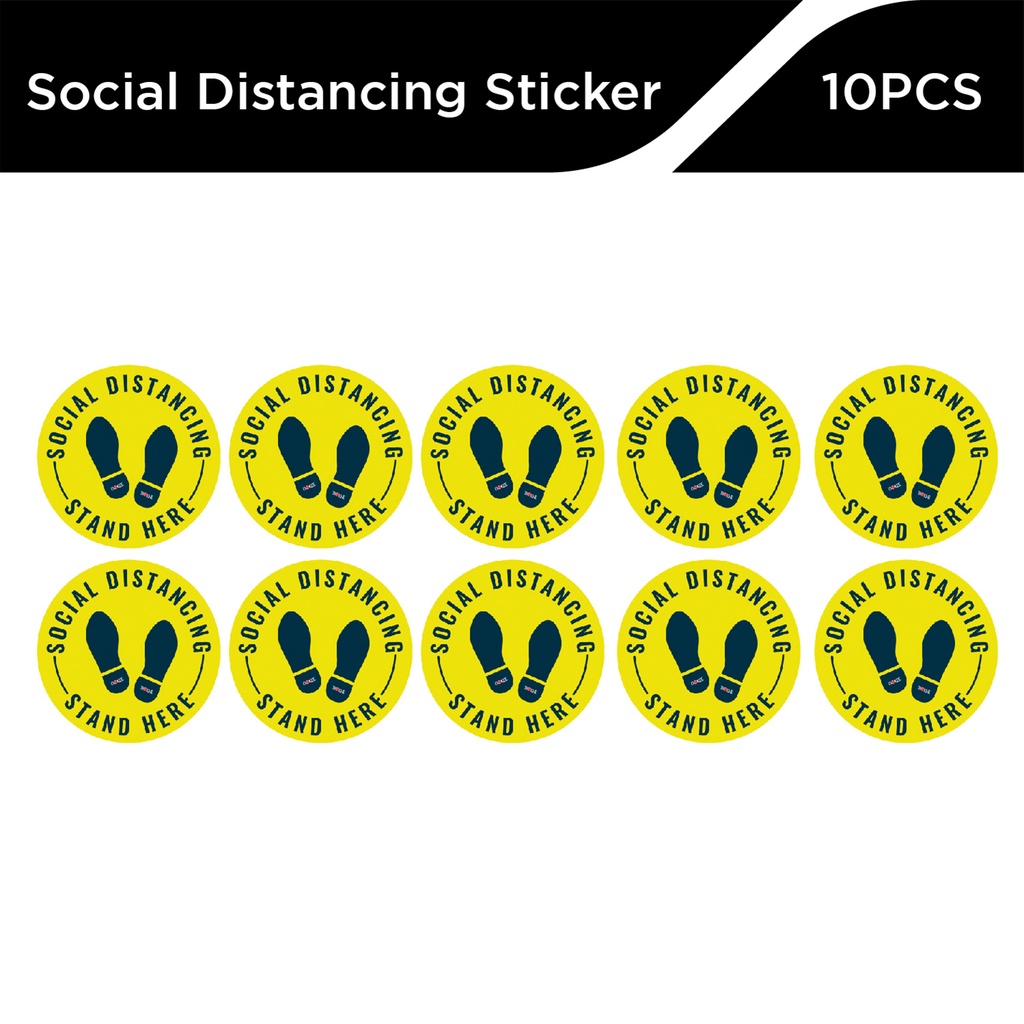 DSign 10 pcs. Social Distancing #02 Floor Graphics Sticker Sign Sticker ...
