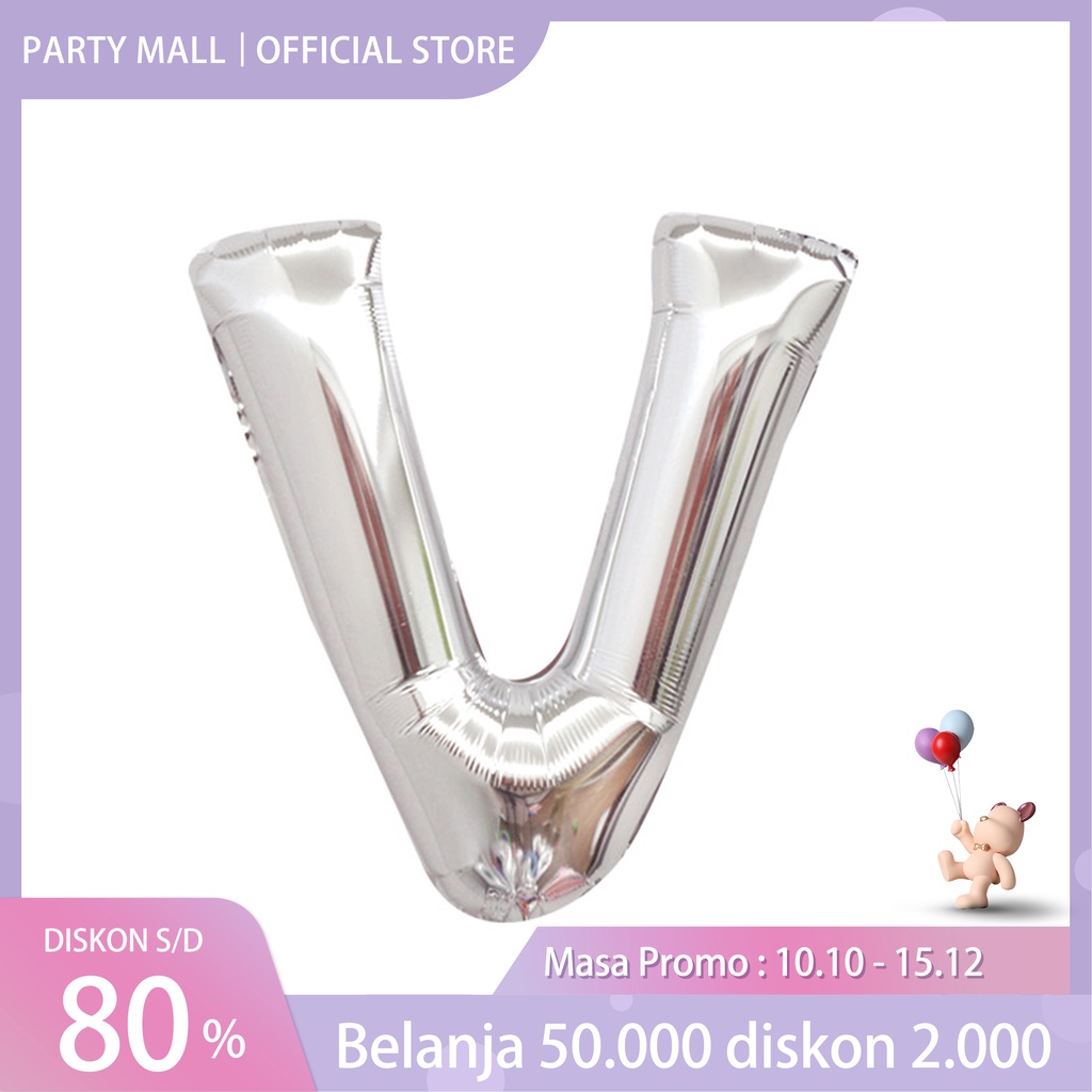 Foil Balloons Alphabet Letters Alphabet Silver 16inch 40cm A-Z Foil ...