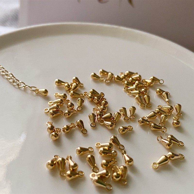 18K Gold Drop Shape Pendant For DIY Decorate Bracelets\Necklaces ...