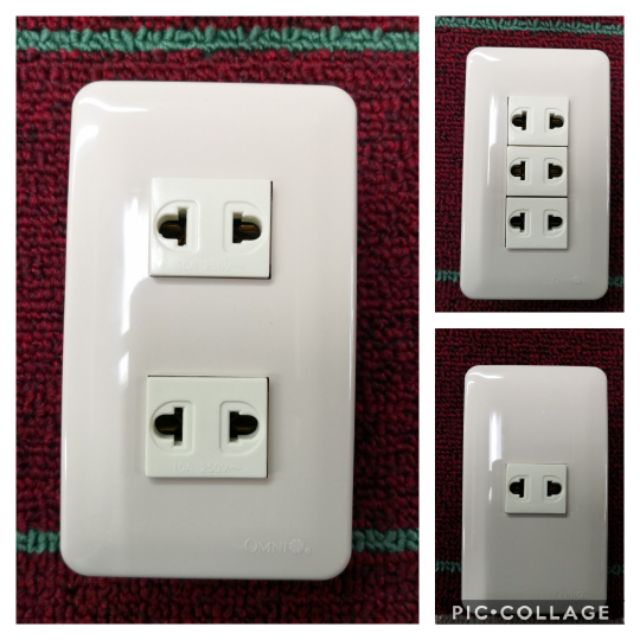 Omni Convenience Universal Outlet w/ Plate 1, 2, 3 Gang Classic Series ...