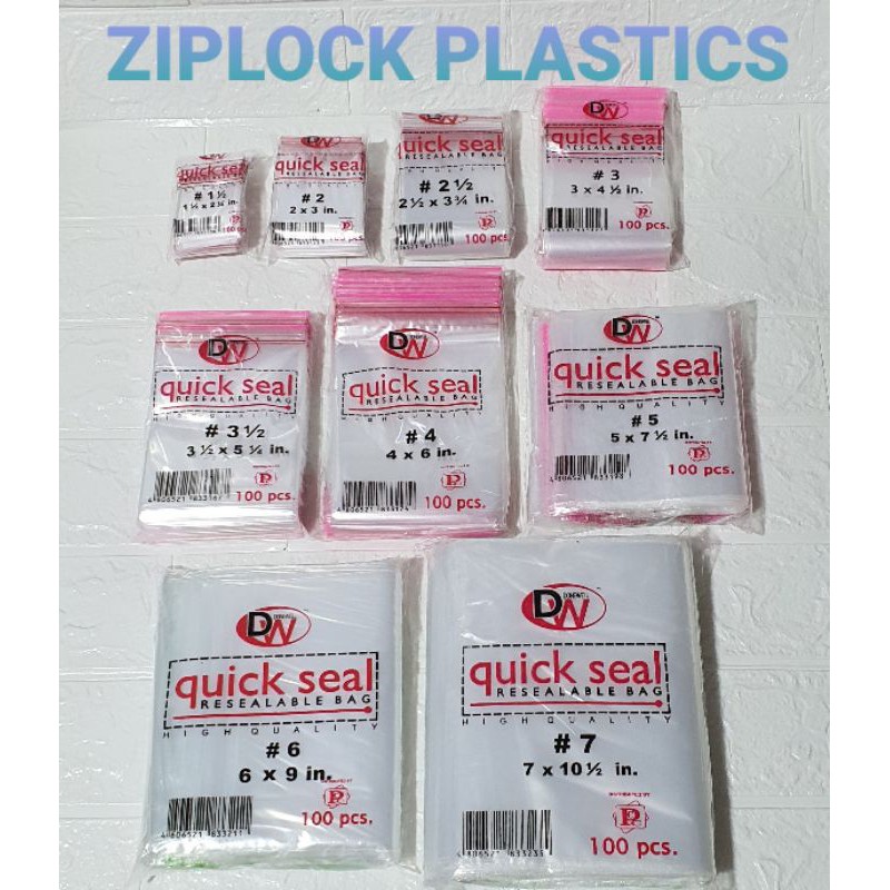 100pcs Approx. Resealable Ziplock Zip lock Quick Seal Plastic Bag High ...