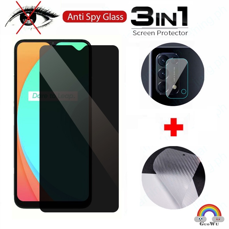 3in1 Anti-Spy Privacy Tempered Glass Vivo Y04 Y19S Y29 Y28 Y03 Y18E Y17S Y27 Y02 Y02S Y02A Y11 ...