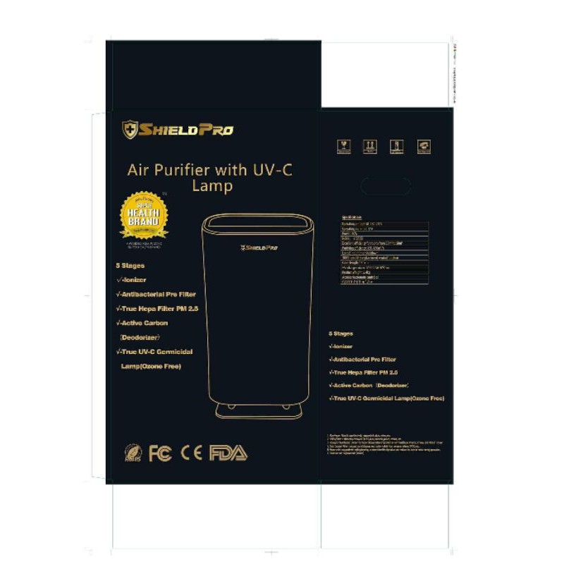 Black Classy ShieldPro Air Purifier with UV sterilizer Slim and Tall design Shopee Philippines