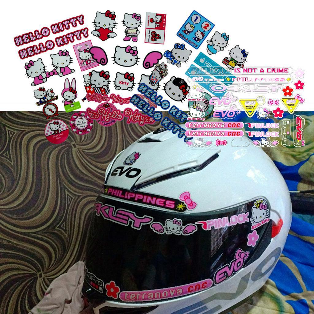EVO Hellokitty Motorcycle Reflectorized Helmet Visor Stickers Arai ...