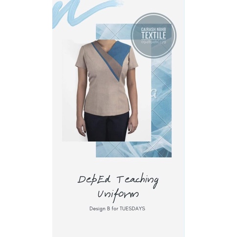 Fabric For Deped Teacher Female Uniform Complete Set | Shopee Philippines